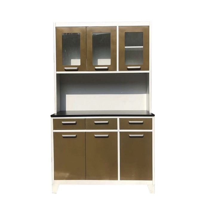 Metal kitchen multi storage cabinet display cupboard shelf organizer ...
